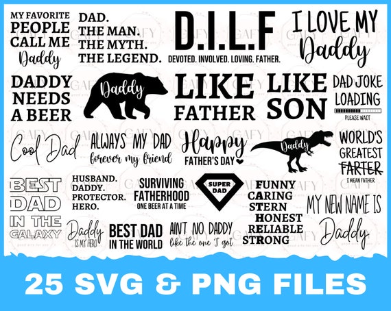 Dad Quotes SVG Bundle 25 Designs Father's Day Quotes | Etsy