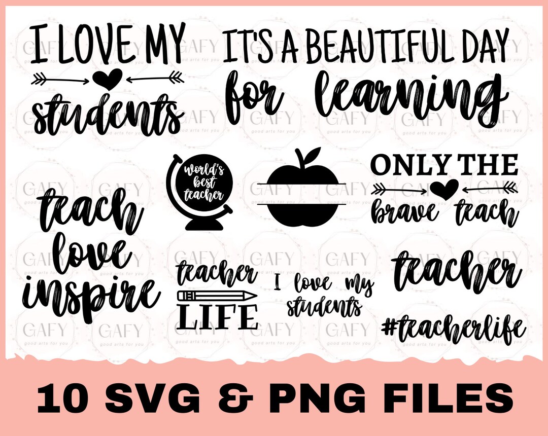 Teacher Svg Bundle, Teacher Quote Svg, Teacher Svg, Teacher Life Svg ...