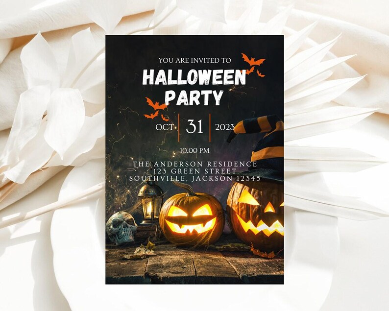 Editable Halloween Party Invitation Halloween Birthday Invitation ...