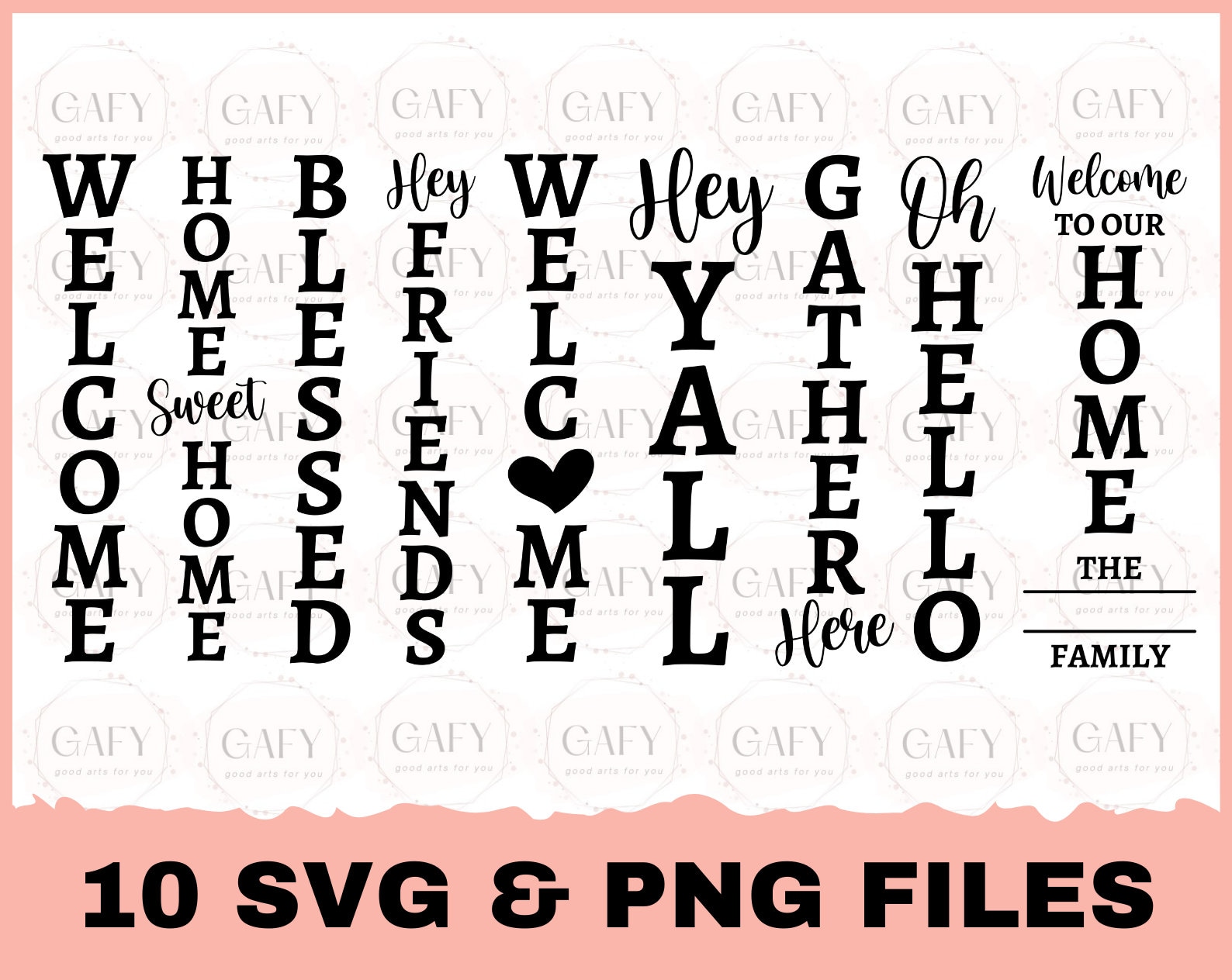 Porch Sign SVG Bundle, Welcome Porch Sign SVG, Hello SVG, Digital ...