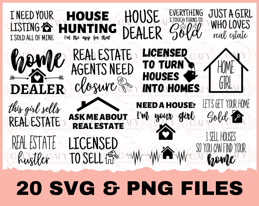 Real Estate Agent SVG Bundle, SVG Cut File Bundle, Realtor SVG, Cricut ...