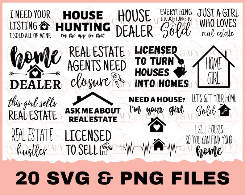 Real Estate Agent SVG Bundle, SVG Cut File Bundle, Realtor SVG, Cricut ...