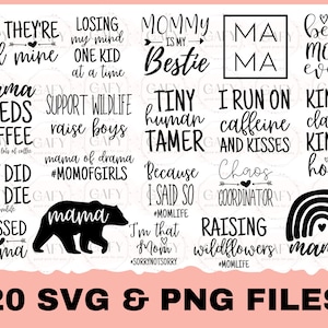 Mom Svg Bundle Funny Mom Quotes Svg Mother Svg Bundle Mummy | Etsy