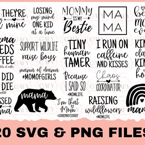 Mom Svg Bundle Funny Mom Quotes Svg Mother Svg Bundle Mummy | Etsy