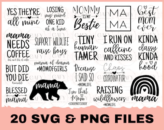 Mom Svg Bundle Funny Mom Quotes Svg Mother Svg Bundle Mummy | Etsy