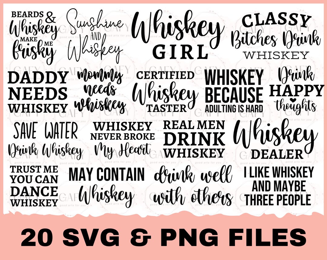 Whiskey SVG Bundle, Drinking Svg, Cricut Cut Files - Etsy UK