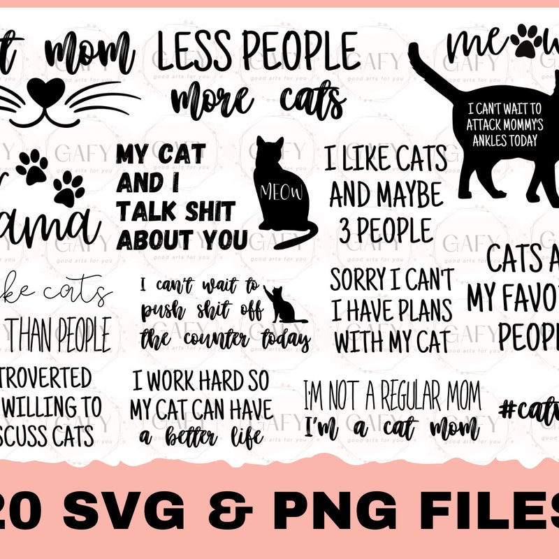 Funny Cat Svg - Etsy