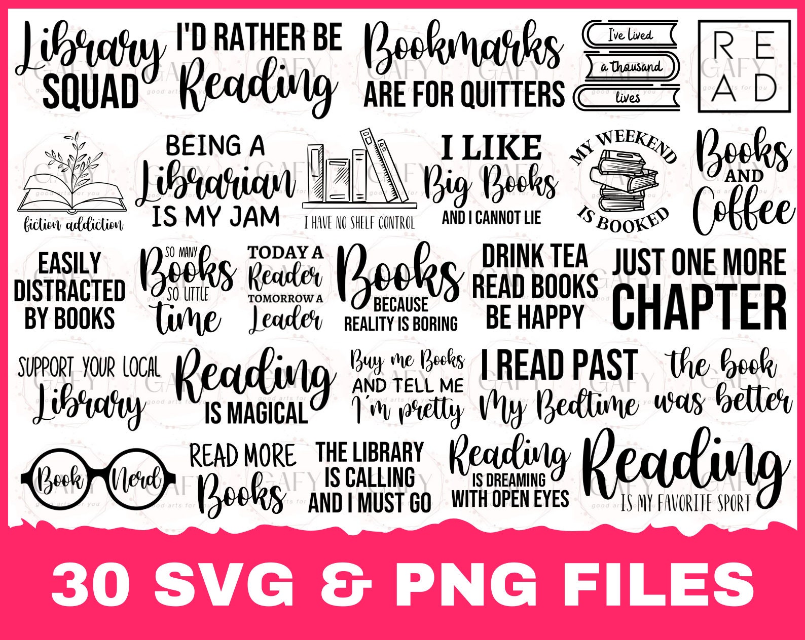 Book Lover SVG Bundle Book SVG Reading SVG Bundle Book - Etsy
