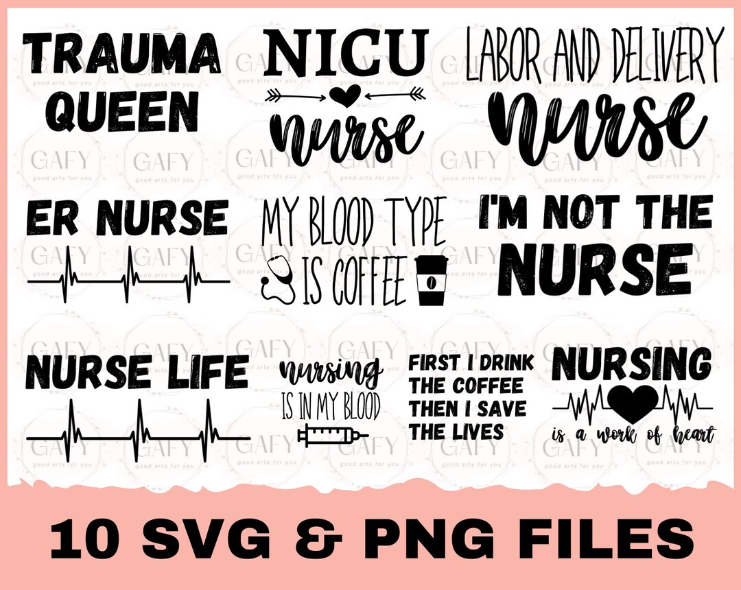 Nurse Svg Bundle, Coffee Nurse Svg, Nurse Life Svg, Nurse Svg, Nurse ...