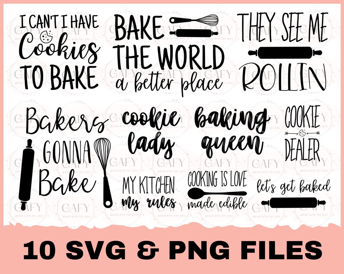 Baking SVG Bundle Kitchen Saying Kitchen Quote Apron Svg | Etsy