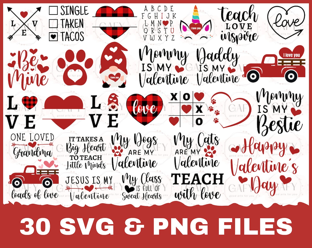 Valentine's Day SVG Bundle, Valentine Day Svg, Valentine Design for ...