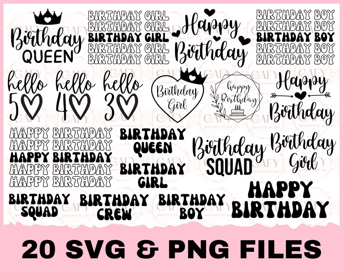 Birthday SVG Bundle Birthday Bundle Birthday Clipart Bundle - Etsy