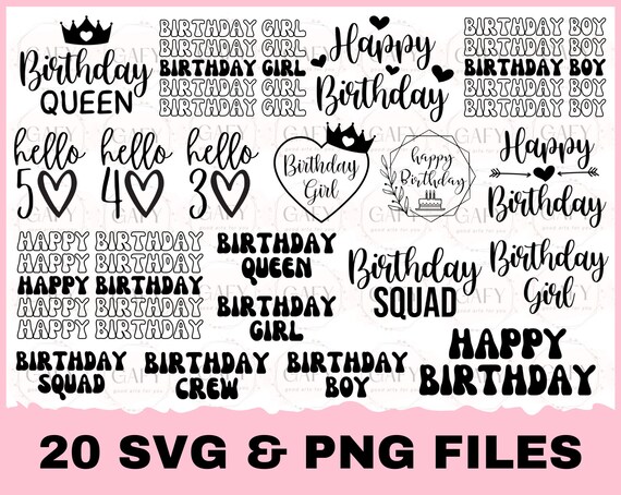 Birthday SVG Bundle Birthday Bundle Birthday Clipart Bundle - Etsy