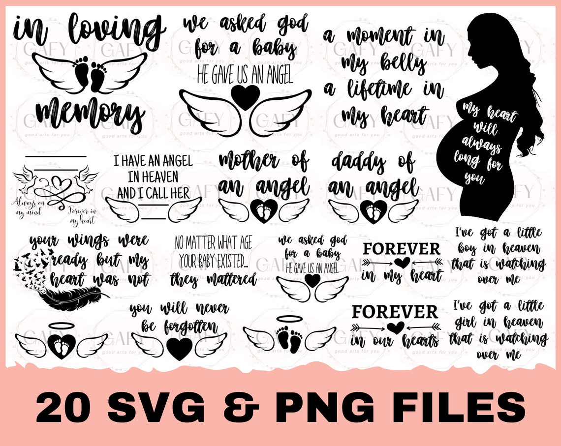 Pregnancy and Infant Loss SVG Bundle, Baby Loss SVG, Miscarriage SVG ...