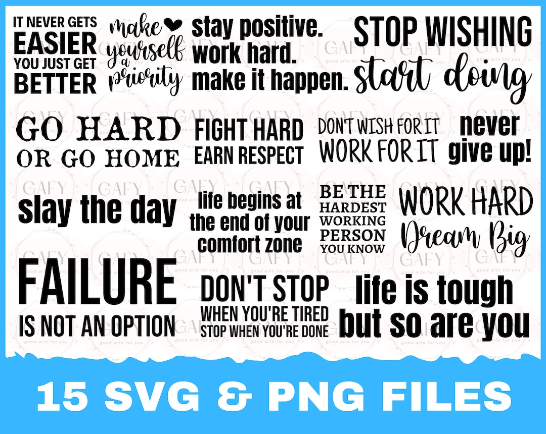 Motivational SVG Bundle, SVG Cut File, Inspirational Quotes, Commercial ...