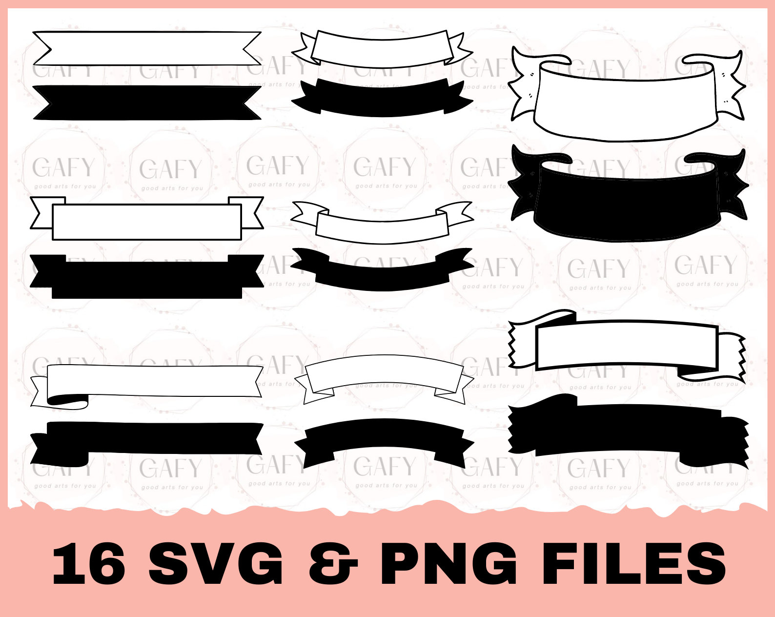 Banner SVG Bundle Black and White Ribbon Svg Label Svg - Etsy