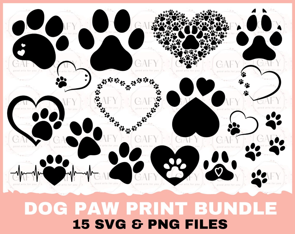 Paw Print Bundle Svg Dog Paws Svg Cat Paws Png Animal Paws Svg - Etsy