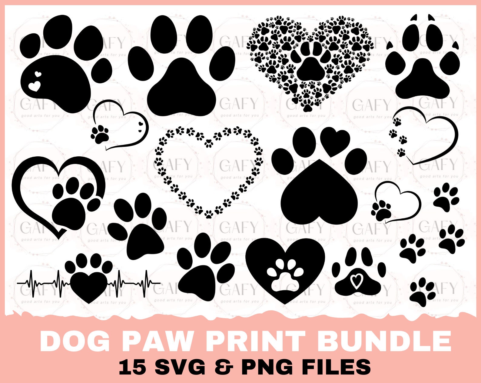 Paw Print Bundle Svg Dog Paws Svg Cat Paws Png Animal Paws Svg - Etsy