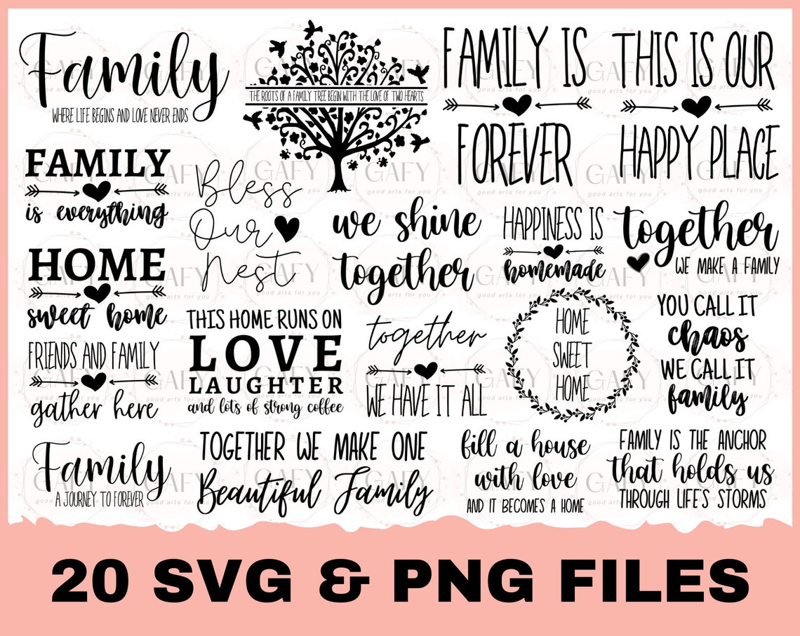 Family Quotes SVG Bundle, Family Sign, Home Decor Svg, Cut File Cricut ...