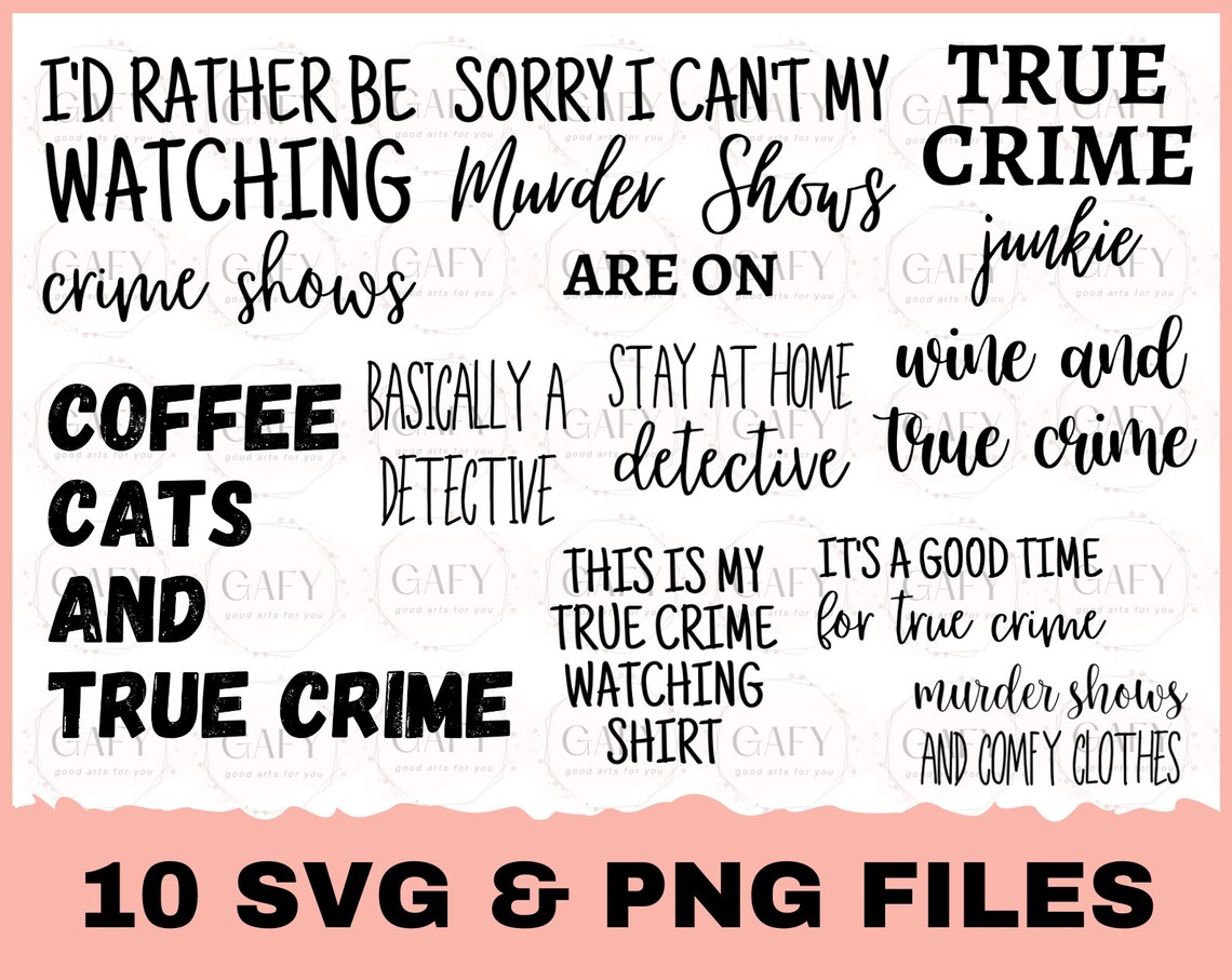 10 True Crime SVG True Crime Bundle Svg True Crime Cut - Etsy