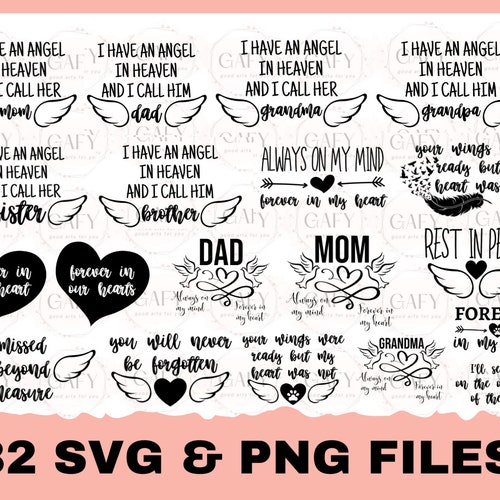 Memorial SVG Bundle Cut Files Mom Memorial Dog Memorial - Etsy