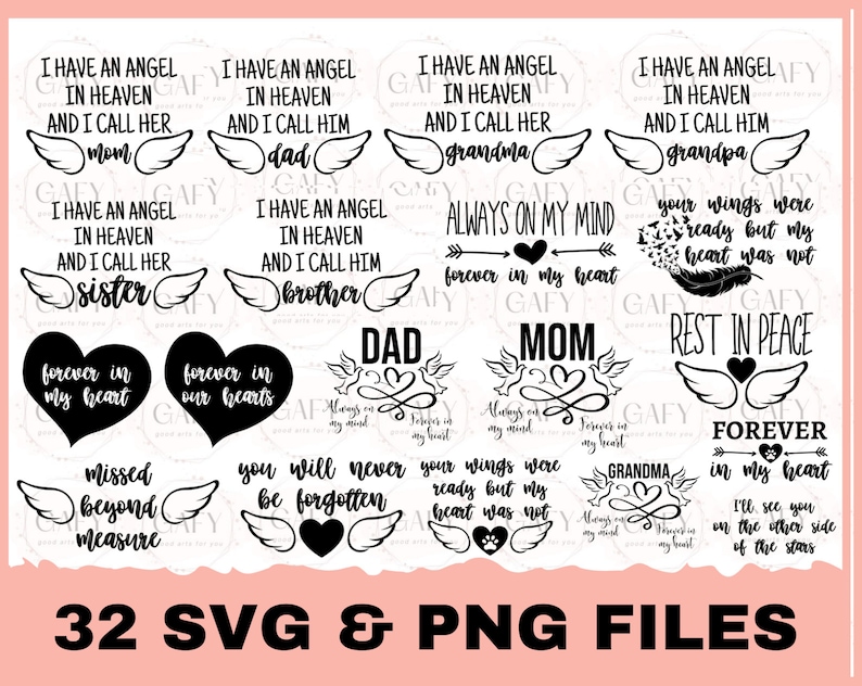 Memorial SVG Bundle, Cut Files, Mom Memorial, Dog Memorial, Grandma ...