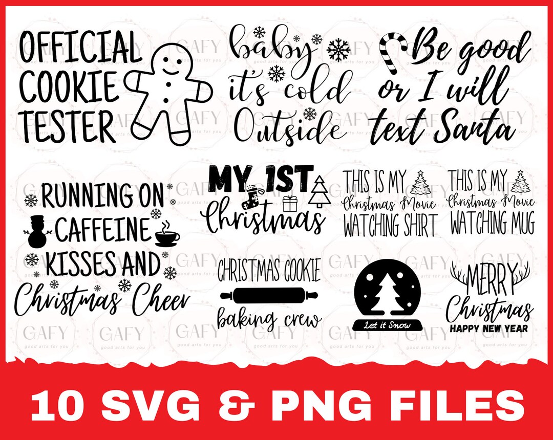Christmas Sayings SVG Cut File Bundle, Instant Download, Christmas ...