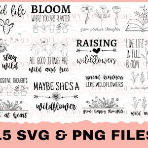 Wildflower Svg Wildflower Svg Bundle Hand Lettered - Etsy