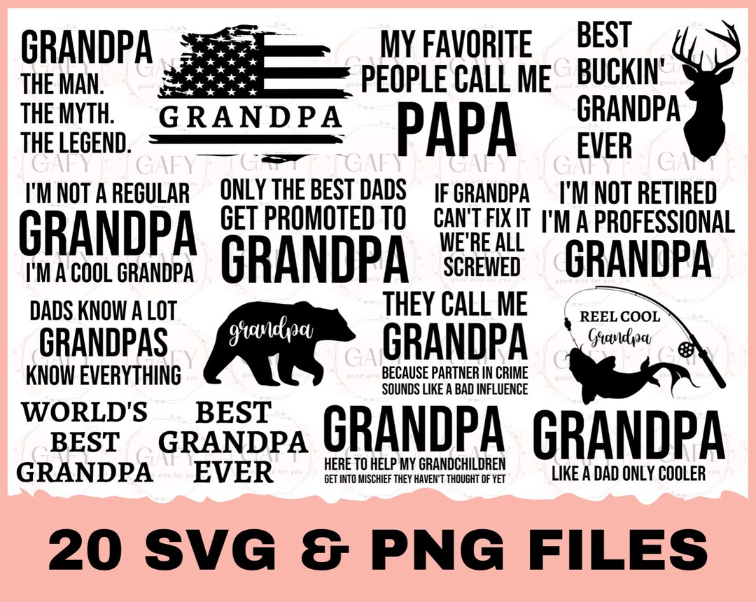Grandpa Svg, Papa Svg, Pawpaw Svg, Gramps Svg, Grandpa Svg Bundle ...