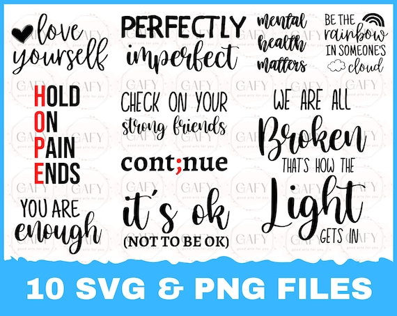 Mental Health SVG Bundle Depression Cut File Suicide - Etsy