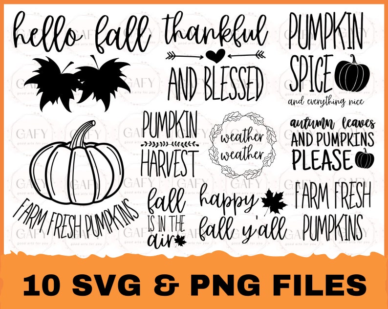 Happy Fall SVG Bundle, Autumn Svg, Harvest Svg, Fall Welcome Svg ...