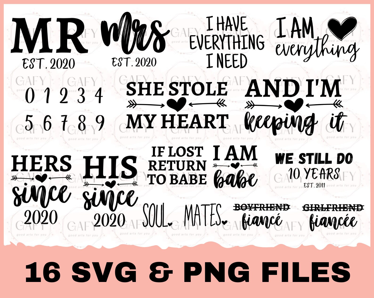 Couples Shirts Svg Bundle Hand Lettered, Matching Shirt Svg ...