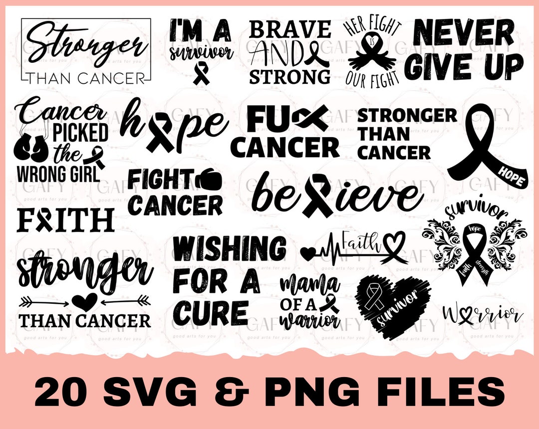 Cancer Awareness SVG Bundle, Breast Cancer SVG Cut Files, Faith Warrior ...