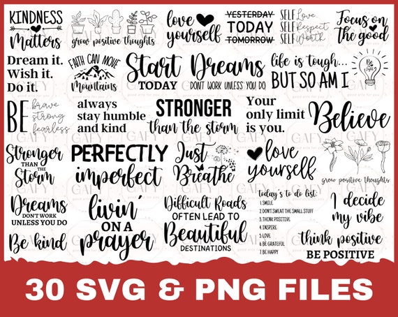 30 Designs Inspirational SVG Bundle Motivational SVG Cut - Etsy