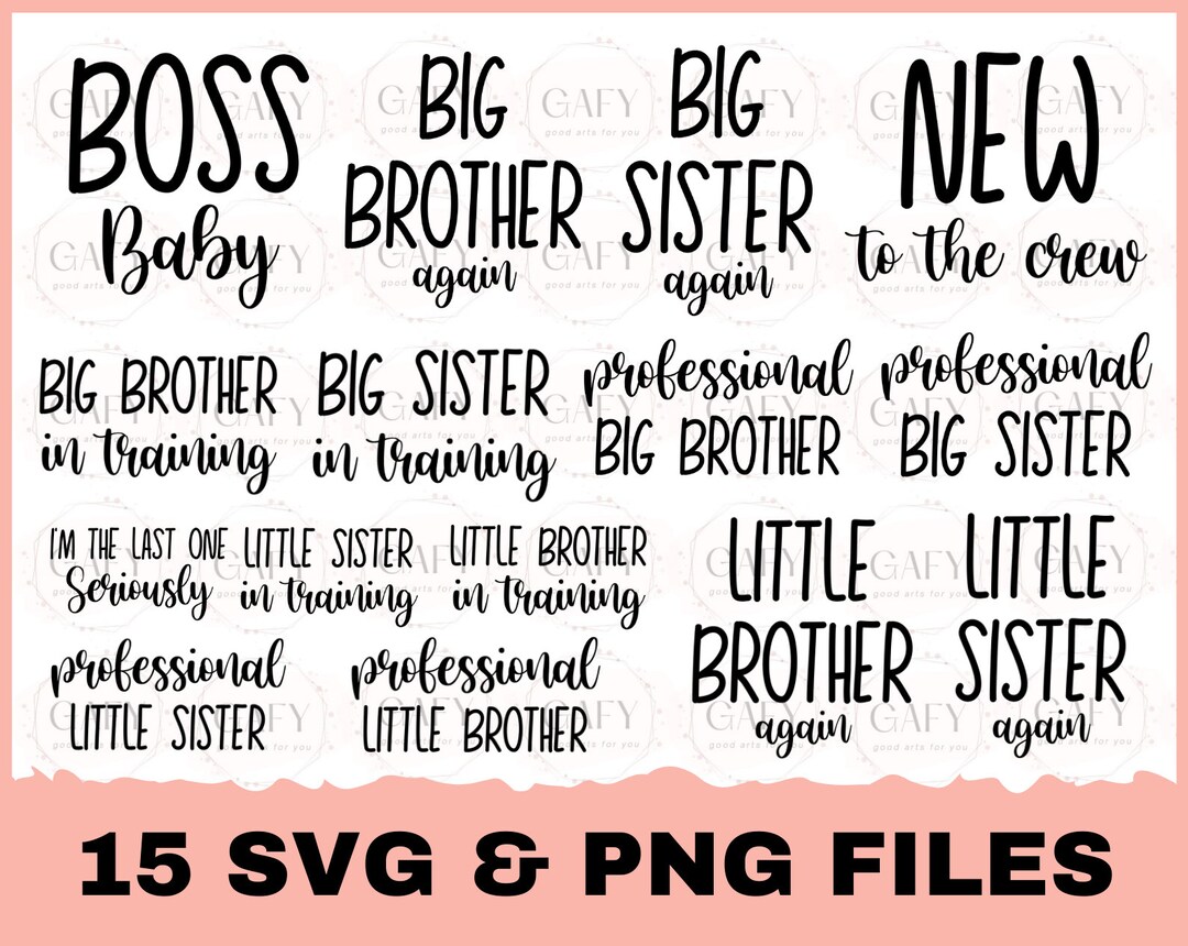 Siblings Family Set SVG Brother and Sister SVG Cut File, Expecting Svg ...