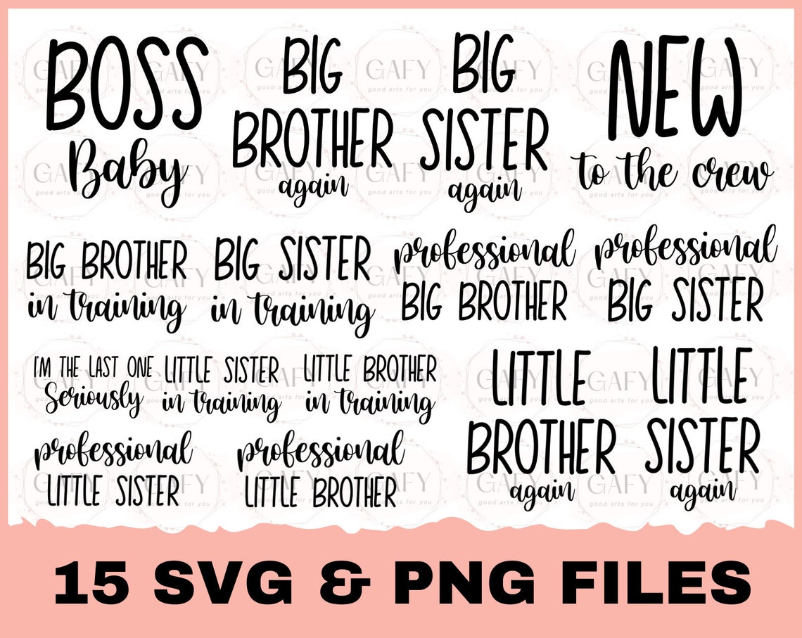 Siblings Family Set SVG Brother and Sister SVG Cut File - Etsy