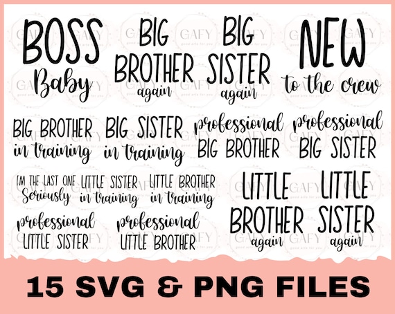 Siblings Family Set SVG Brother and Sister SVG Cut File - Etsy
