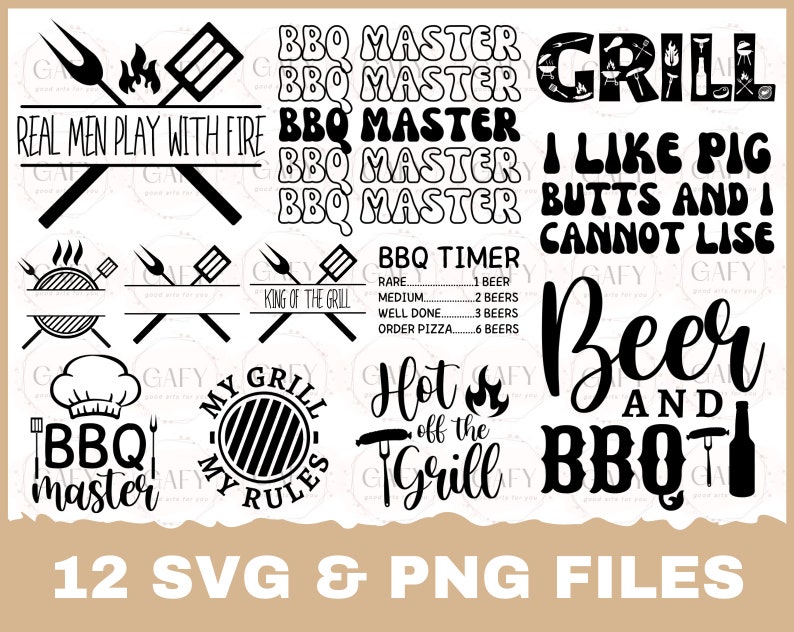 Barbecue SVG Bundle, Grill SVG, Cut Files, Commercial Use, Cricut, Clip ...