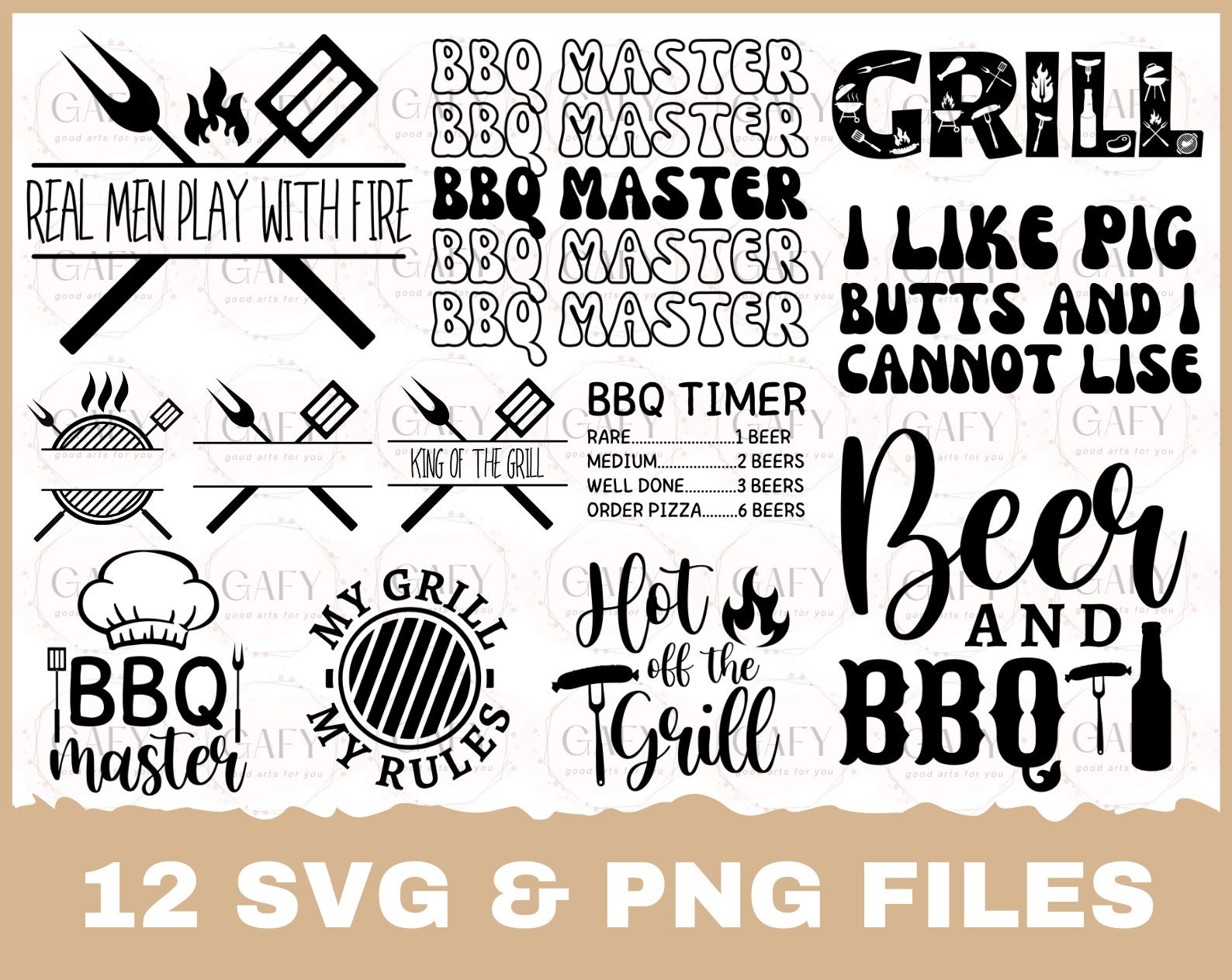 Barbecue SVG Bundle, Grill SVG, Cut Files, Commercial Use, Cricut, Clip ...