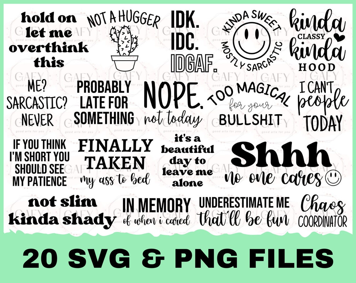Sarcastic Svg Bundle Sarcastic Quotes Svg Bundle Funny - Etsy