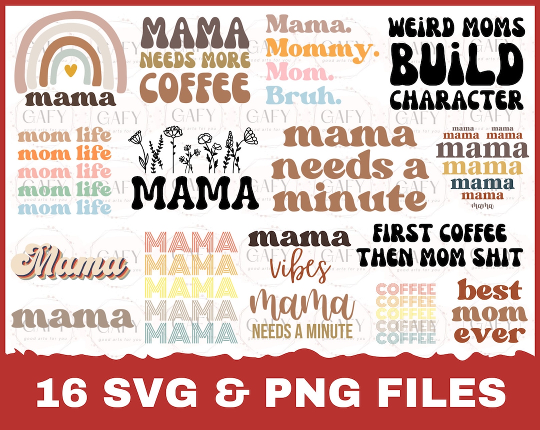 Mama Glass Can SVG Bundle, Mama Retro Libbey Cup, Mama Shirt SVG PNG ...