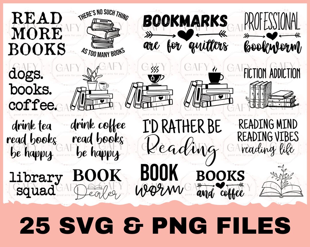 Reading SVG Bundle, Reading Quotes SVG Bundle, Book Lover SVG, Book Svg ...