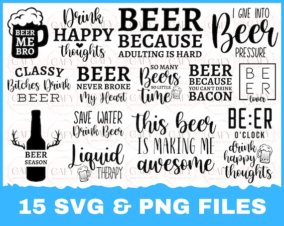 Beer SVG Bundle Beer Drinking Svg Pack Cut Files 15 Beer | Etsy