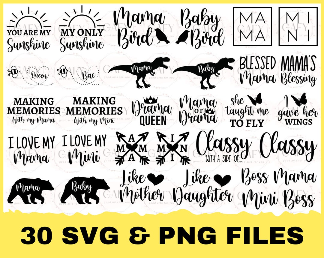 Mommy and Me Svg Bundle, Mother Daughter Matching Designs SVG Bundle ...