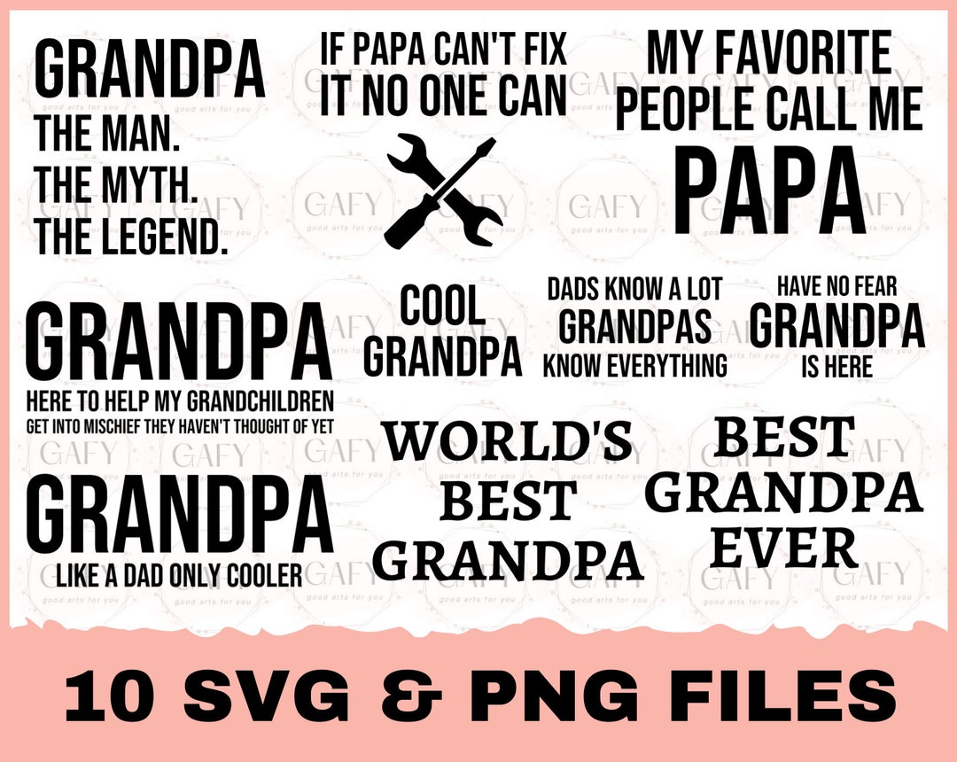 Grandpa Svg, Papa Svg, Pawpaw Svg, Gramps Svg, Grandpa Svg Bundle ...