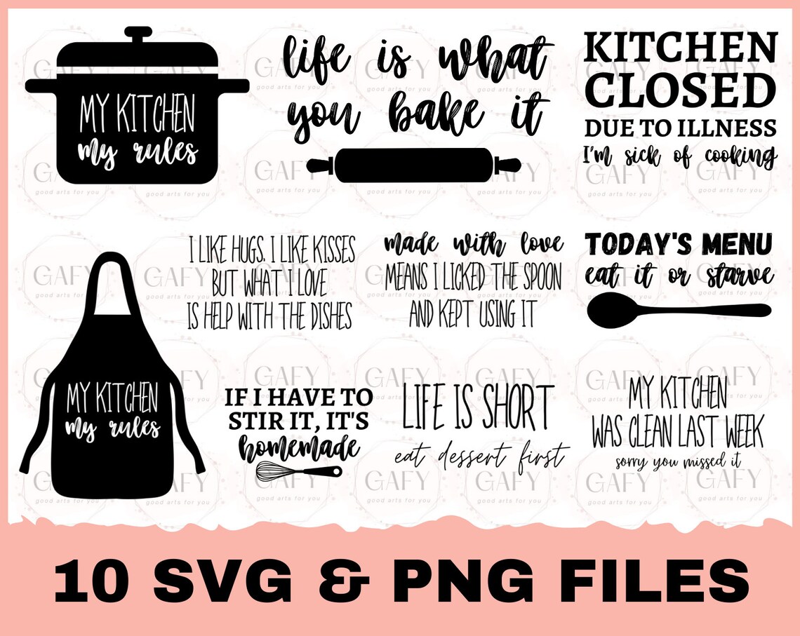 Kitchen Svg Bundle Funny Kitchen Svg Cooking Svg Designs - Etsy UK