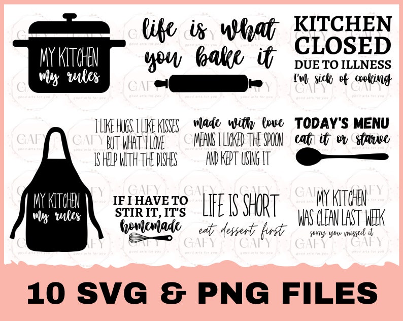 Kitchen Svg Bundle Funny Kitchen Svg Cooking Svg Designs - Etsy UK