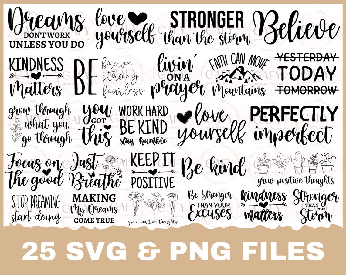 Inspirational Quotes Svg Bundle Inspirational Svg | Etsy UK