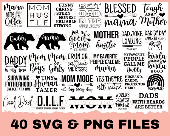 Mom and Dad Svg Bundle Parents Big Bundle SVG Cut Files - Etsy