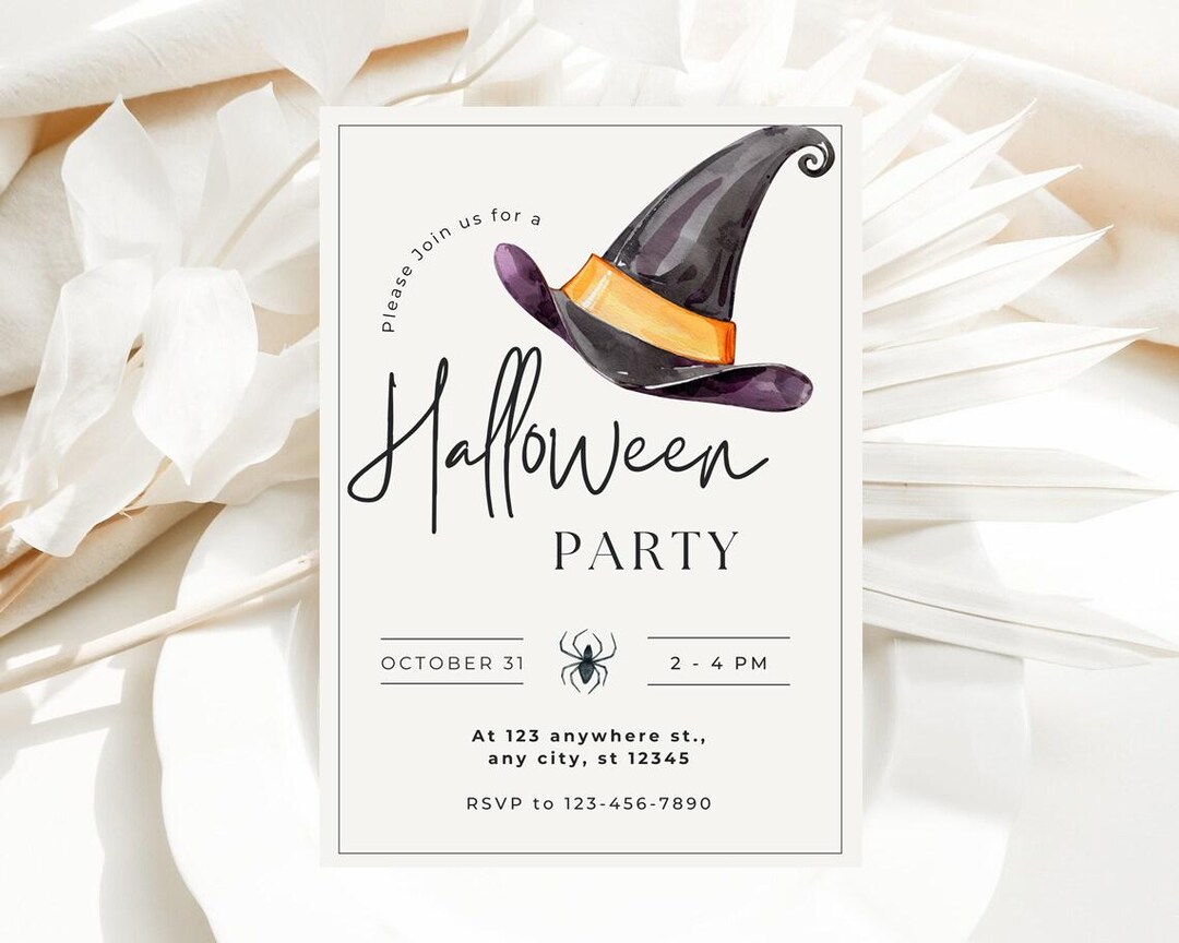 Digital Editable Printable Halloween Party Bash DIY Invitation Template ...